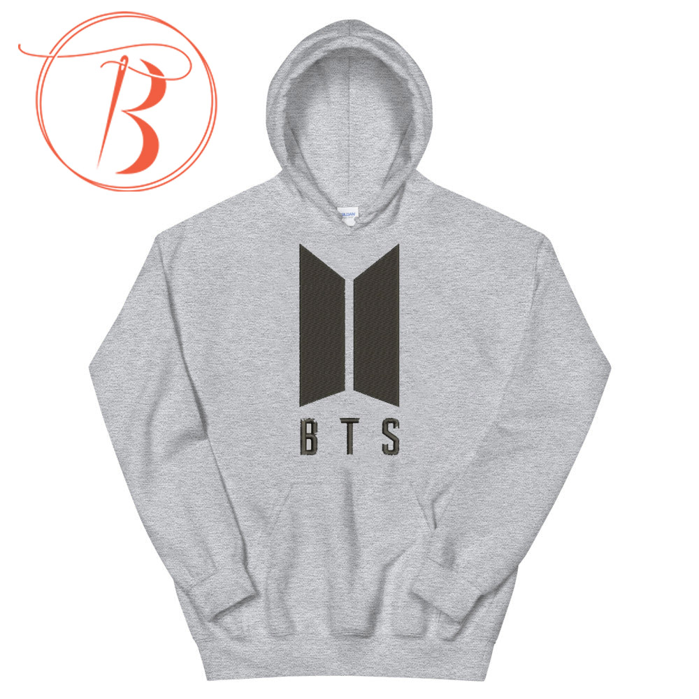 BTS Logo Embroidered Hoodie For Music Fans - TerraBell Designs
