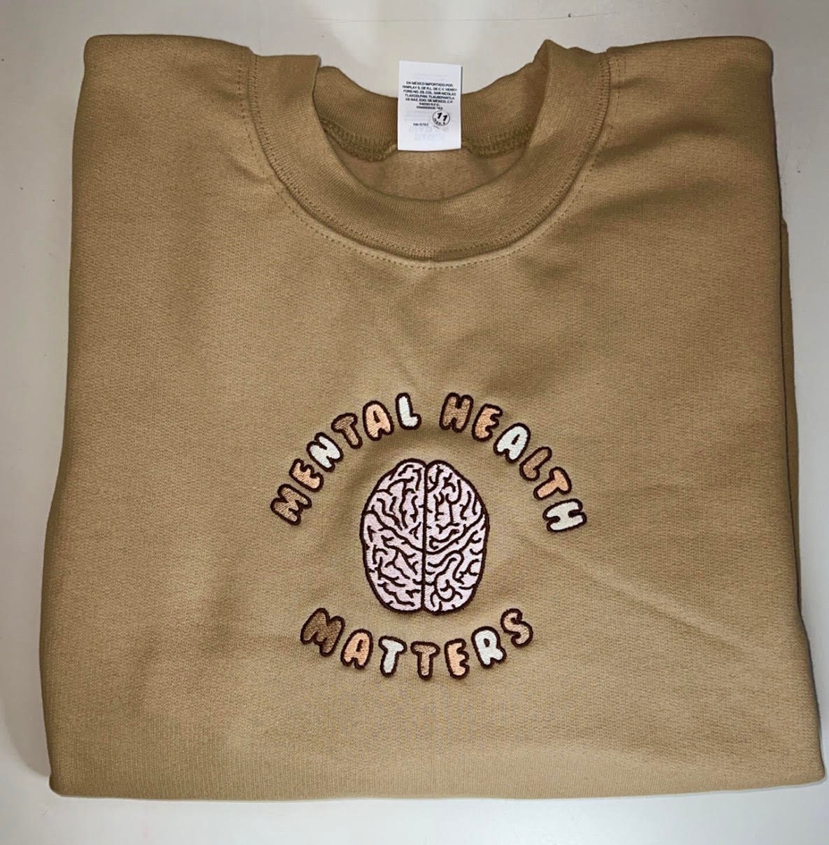 Embroidered Brain Mental Health Matters Sweatshirt - TerraBell Designs