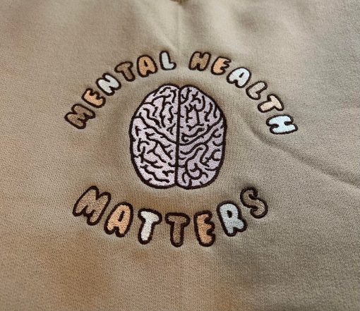 Embroidered Brain Mental Health Matters Sweatshirt Terrabell Designs
